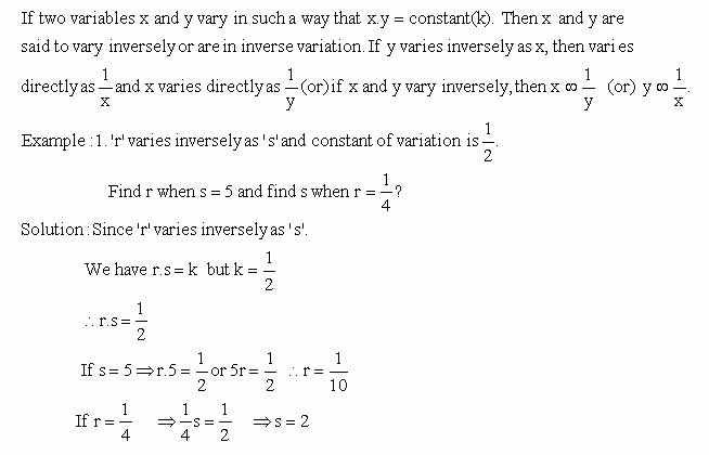 Inverse Variation Or Inverse Proportion Math Word Problems GED 